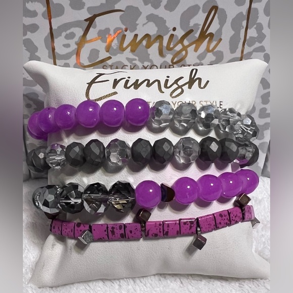 Erimish | Jewelry | Brand New Erimish Bracelets 4 Pc Stack Violet ...
